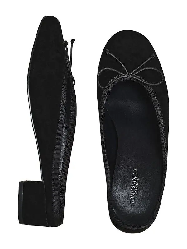 TONY BIANCO Maxy Ballet Mules - Black Suede