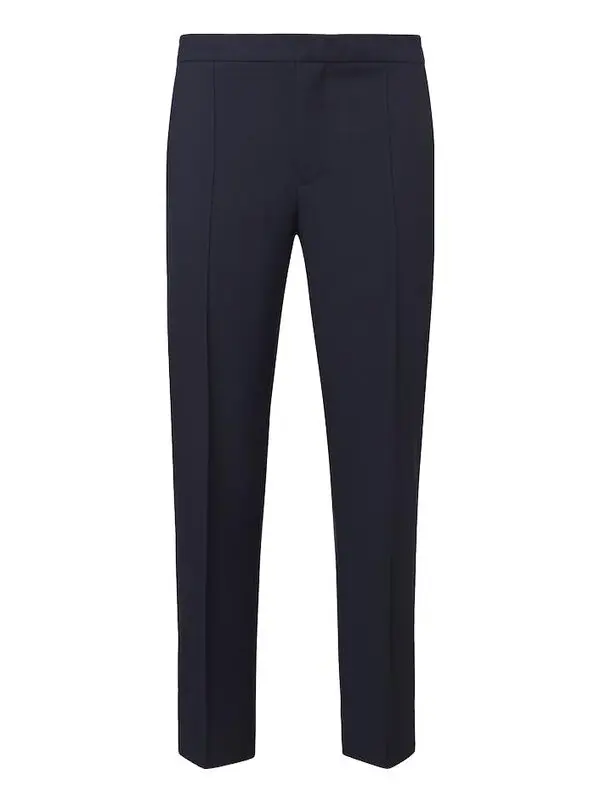Zegna Wool Canvas Straight Leg Pants - Blue