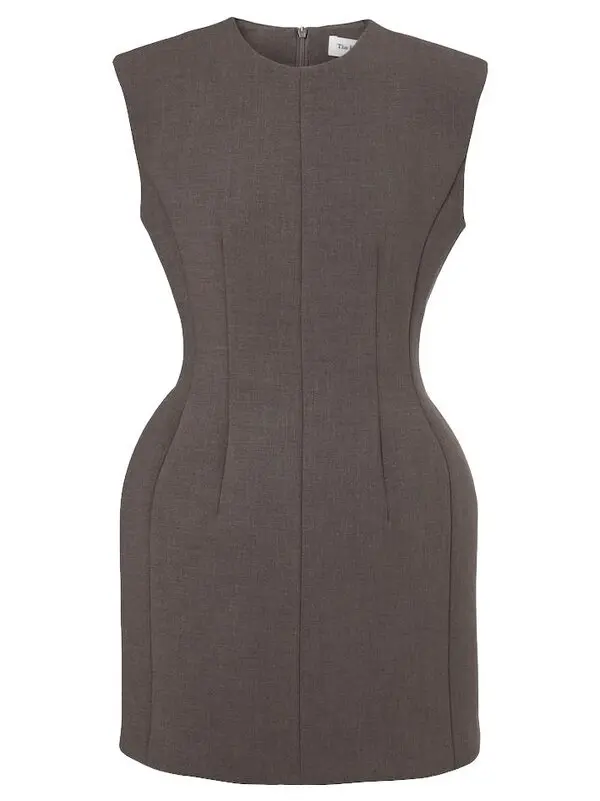 THE FRANKIE SHOP Bryn Minidress In Taupe Melange - Grey