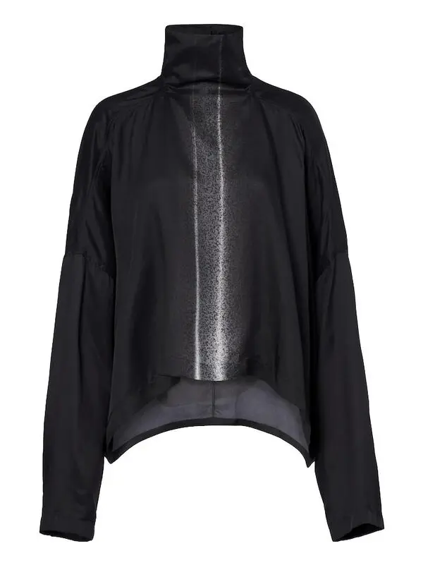 Rick Owens Jumbo Printed Cropped Top - Black