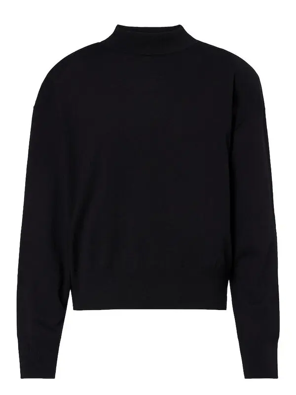 THE FRANKIE SHOP Rue Wool-blend Mockneck Sweater - Black