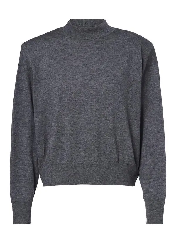 THE FRANKIE SHOP Rue Wool-blend Mockneck Sweater - Grey