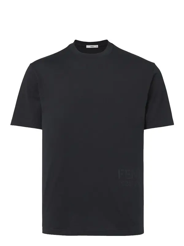 Fendi Logo Cotton Jersey T-shirt - Black