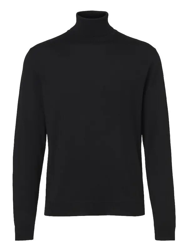 SLOWEAR Virgin Wool Turtleneck Sweater - Black