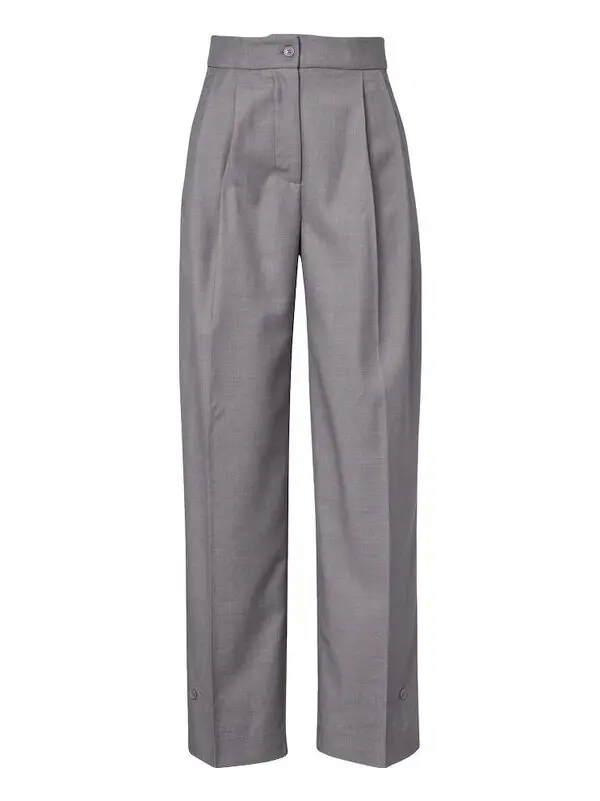 THE FRANKIE SHOP Doyer Pleated Wide-leg Pants - Grey