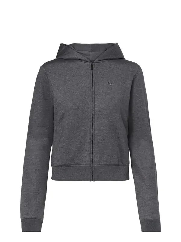 Gucci Cotton And Silk Zip-up Hoodie - Grey