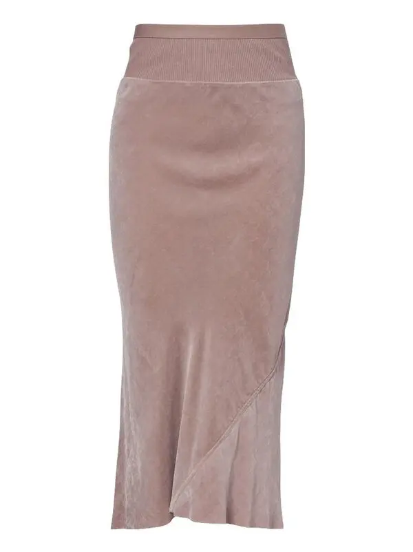 Rick Owens Velvet Midi Skirt - Pink
