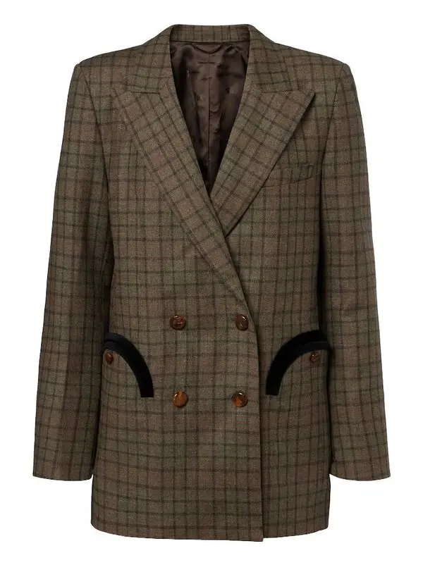 BLAZÉ MILANO Everyday Checked Wool And Cashmere Blazer - Green