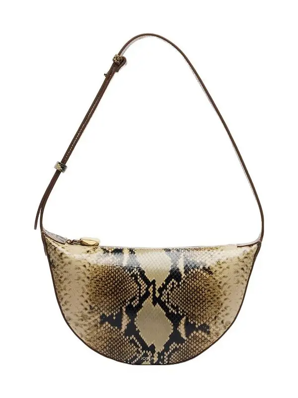 JOSEPH Bean Snake-effect Leather Shoulder Bag - Beige
