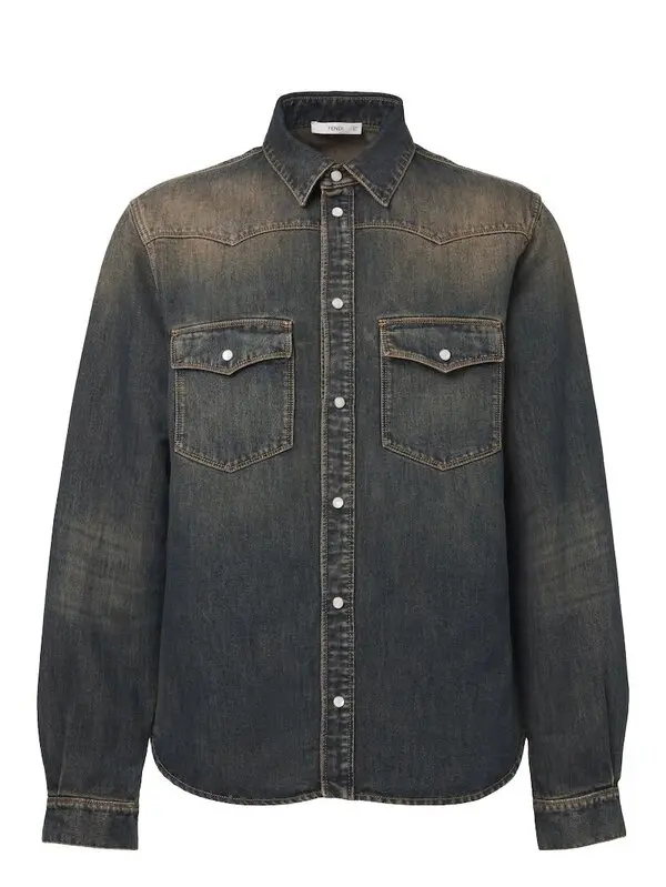 Fendi Faded Denim Shirt - Blue