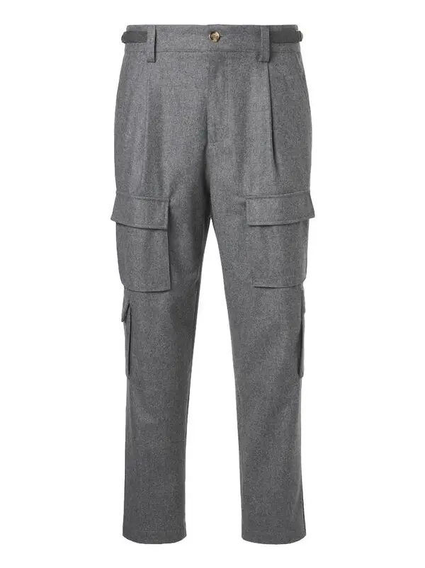 Brunello Cucinelli Virgin Wool Cargo Pants - Grey