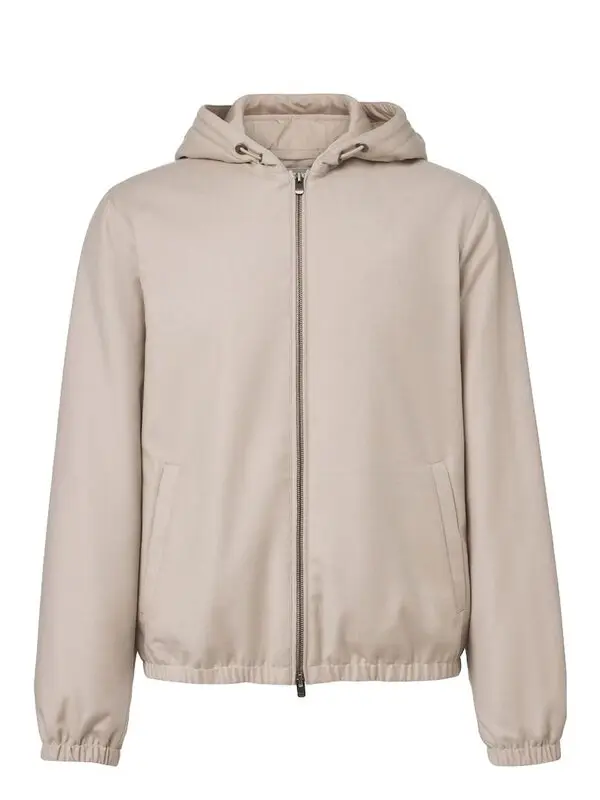 Agnona Hooded Wool Zip-up Jacket - Beige
