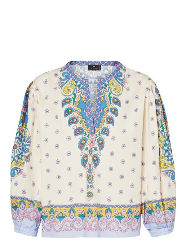 Etro Printed Cotton Top - White