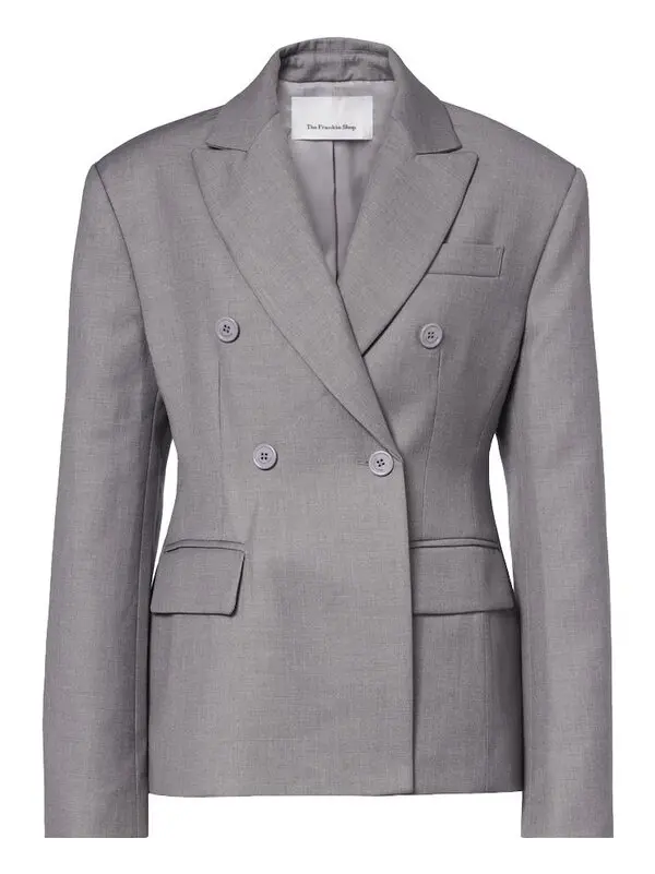 THE FRANKIE SHOP Dover Double-breasted Blazer - Grey