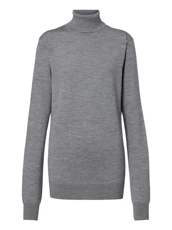 THE FRANKIE SHOP Eve Wool Turtleneck Sweater - Grey