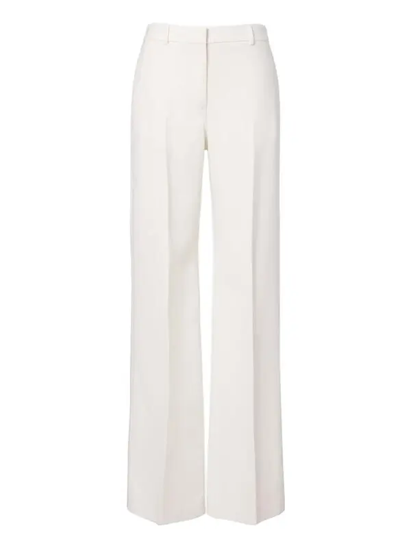 Fendi Virgin Wool Straight Leg Pants - White