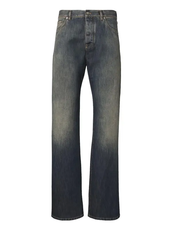 Fendi Faded Straight Leg Jeans - Blue