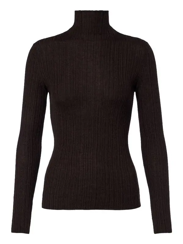 Agnona Turtleneck Sweater In Cashmere, Wool, And Silk - Brown