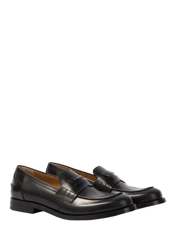 Fendi Ateneo Leather Penny Loafers - Black