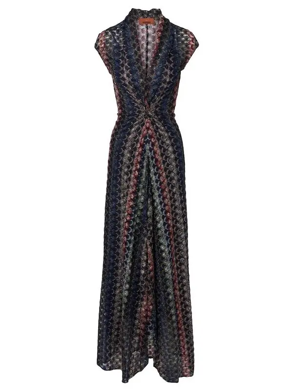 Missoni Gathered Knitted Maxi Dress - Multicoloured