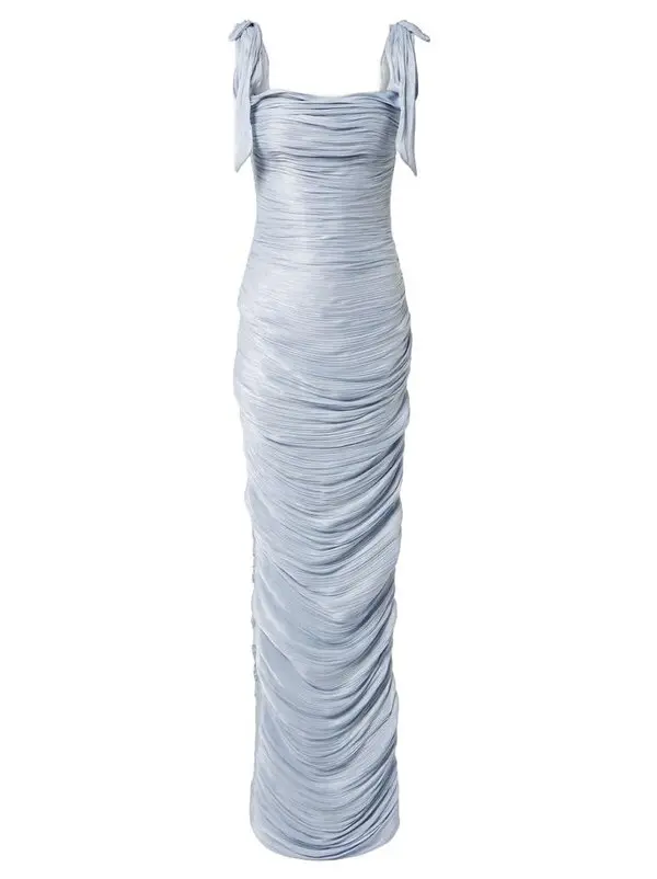 MARMAR HALIM Pleated Taffeta Gown - Blue