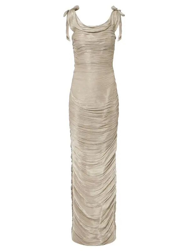 MARMAR HALIM Pleated Taffeta Gown - Gold