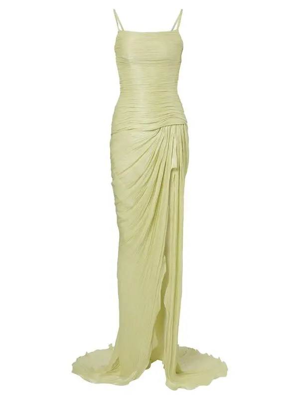 MARMAR HALIM Pleated Taffeta Gown - Yellow