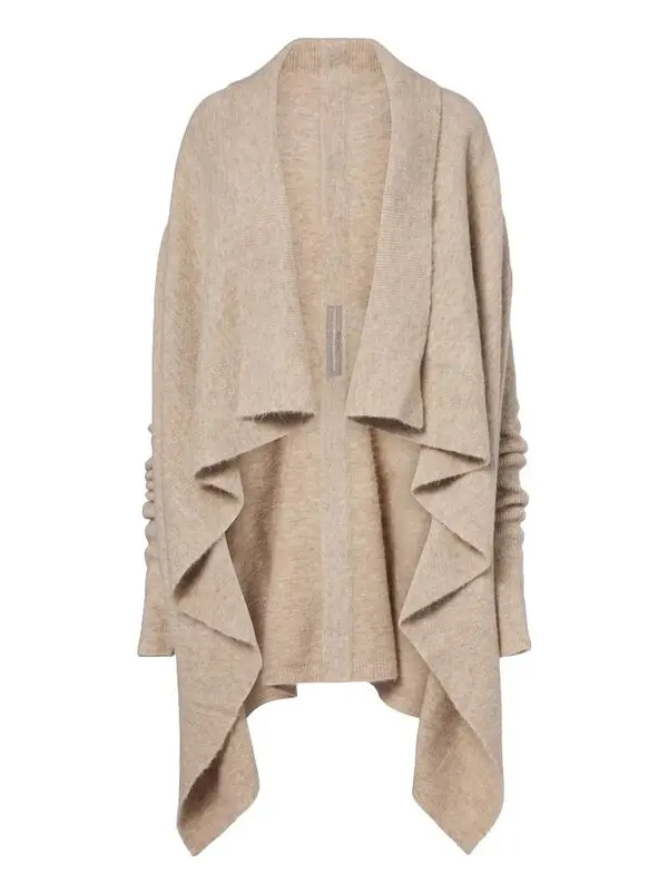 Rick Owens Alpaca And Wool-blend Cardigan - Beige