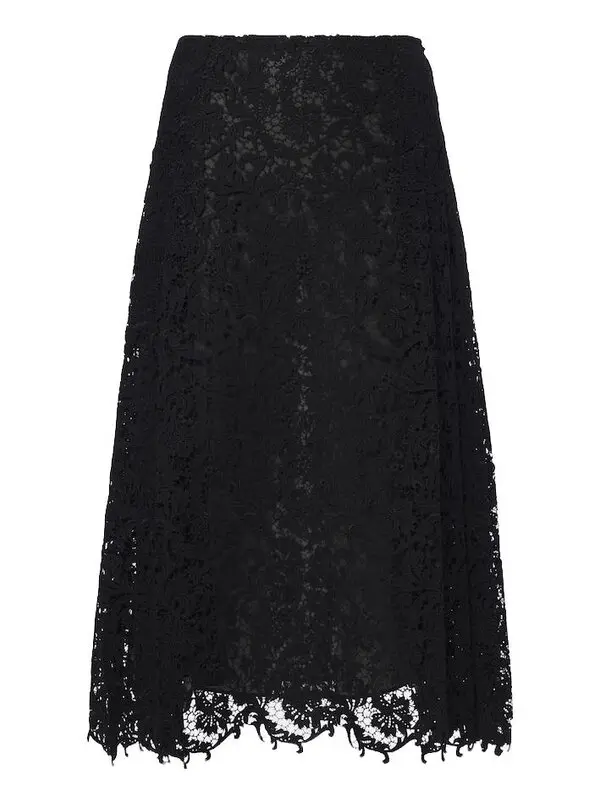Fendi Lace Midi Skirt - Black