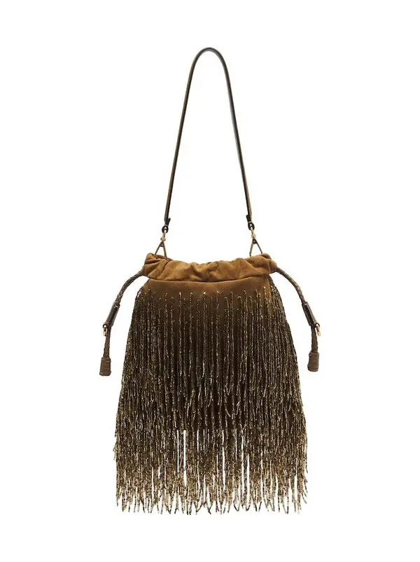 Etro Kalispera Small Fringed Shoulder Bag - Brown