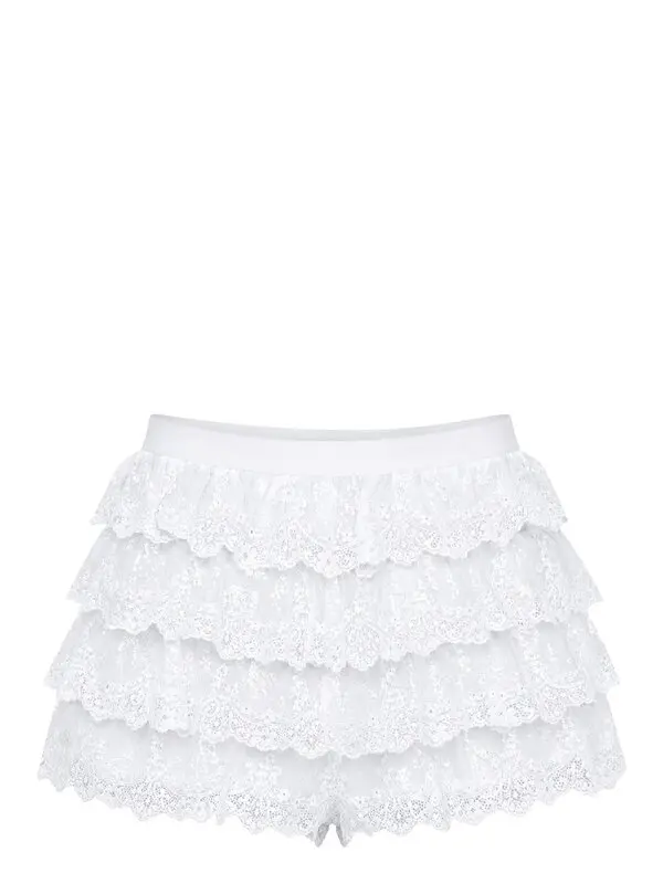 HARMONIA NY Cloud Nine Lace Shorts - White