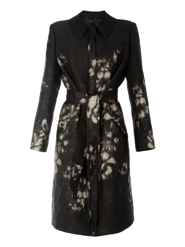 LUNA FASHION HOUSE Emma Floral Jacquard Light Coat - Gray