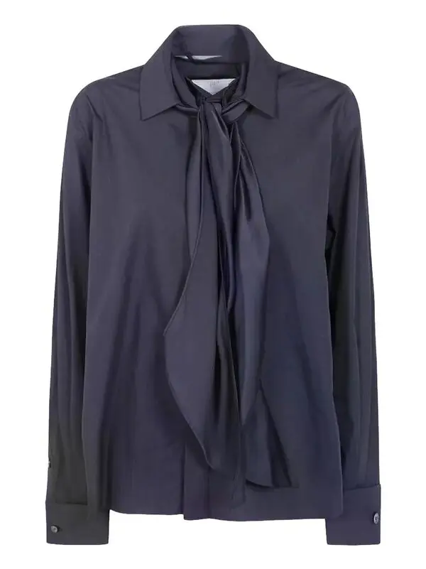 Sacai Bow-detail Long-sleeve Shirt - Black