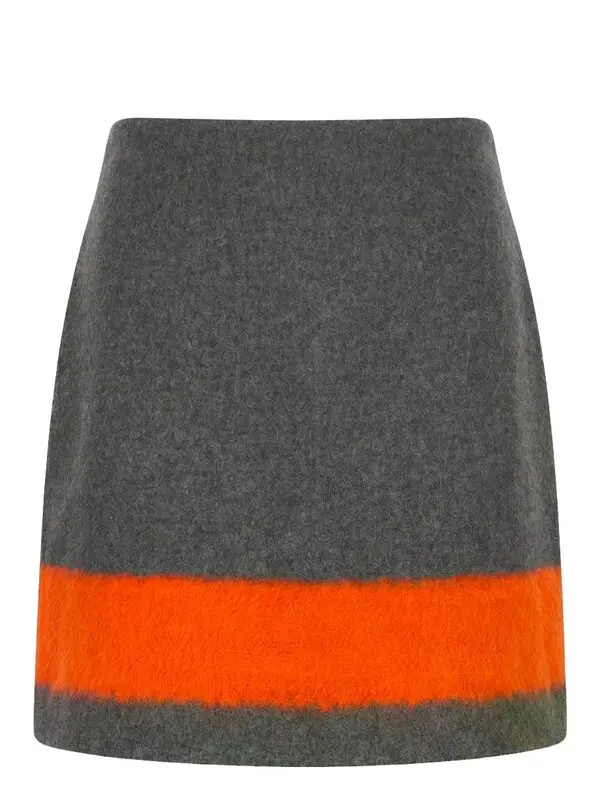 MSGM Contrasting Stripe A-line Mini Skirt - Grey