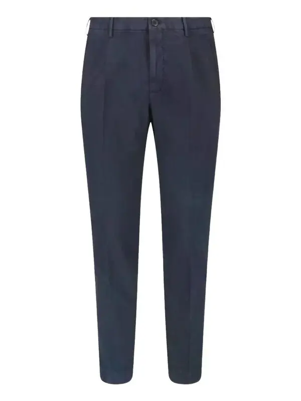 Incotex Pleated Tapered Trousers - Blue