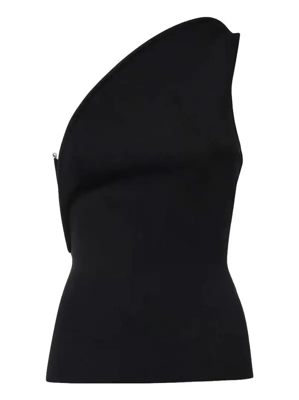 Christopher Esber One-shoulder Hardware Detail Blouse - Black