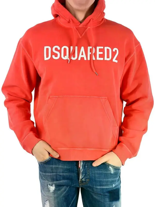 Dsquared2 Graphic Print Drawstring Hoodie - Red