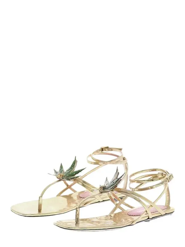 Dsquared2 Marija Rhinestone Embellished Sandals - Gold
