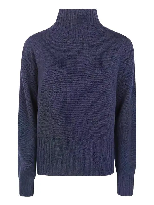 DRUMOHR Ribbed Knit High-neck Sweater - Blue