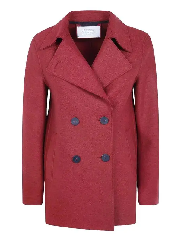Harris Wharf London Double-breasted Wool Coat - Red