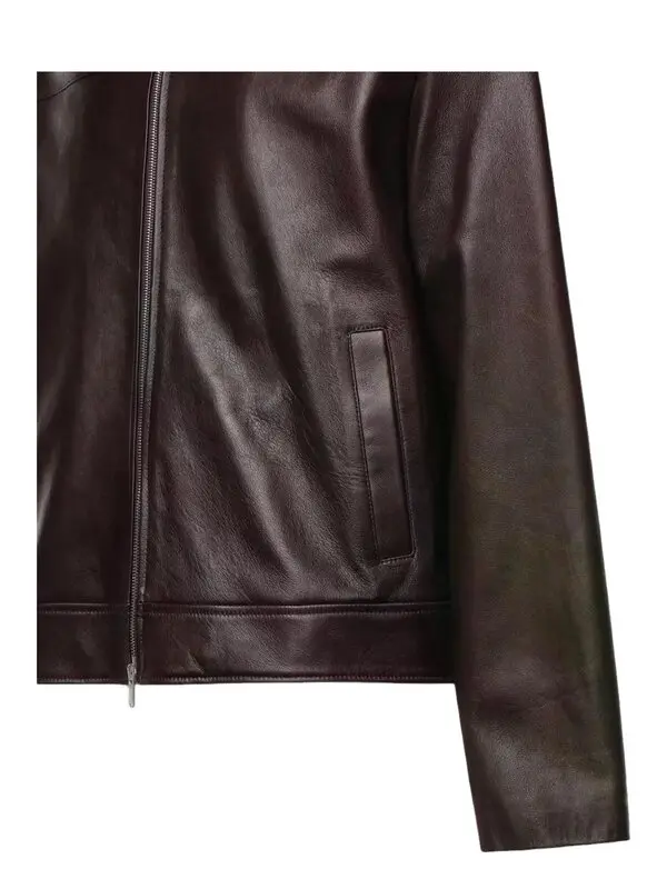 LARDINI Zip-up Leather Jacket - Brown