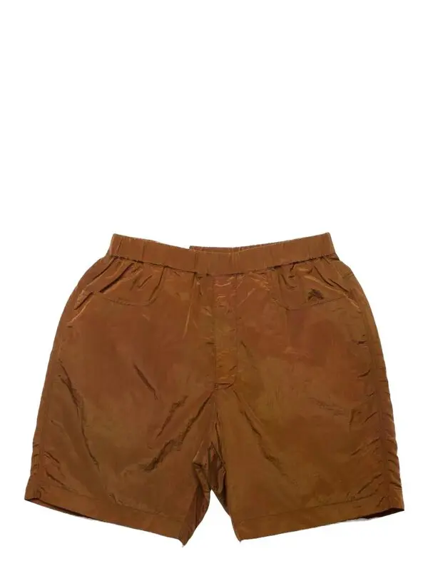 RANRA Shiny Track Shorts - Brown