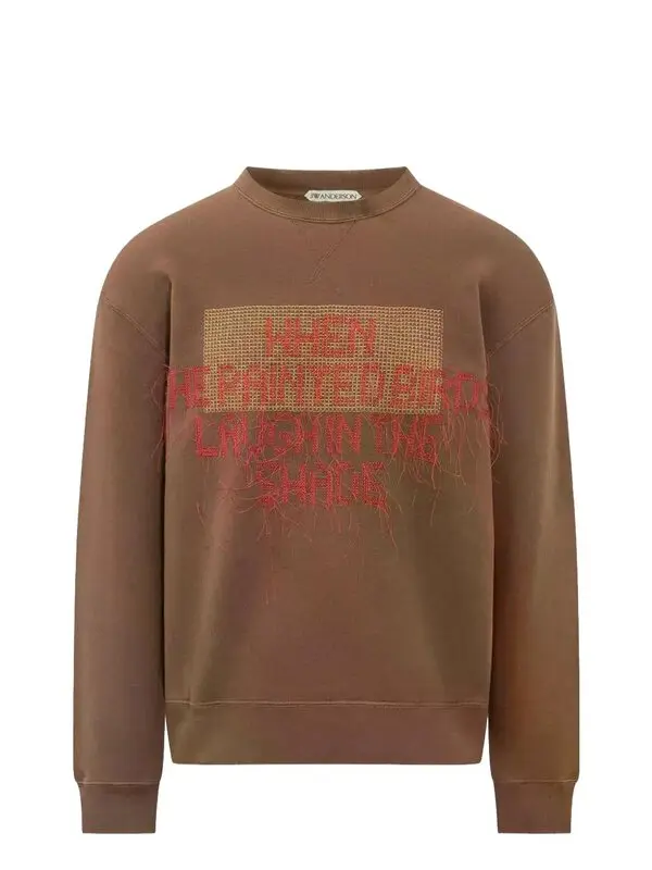 JW Anderson Embroidered Logo-patch Sweatshirt - Brown