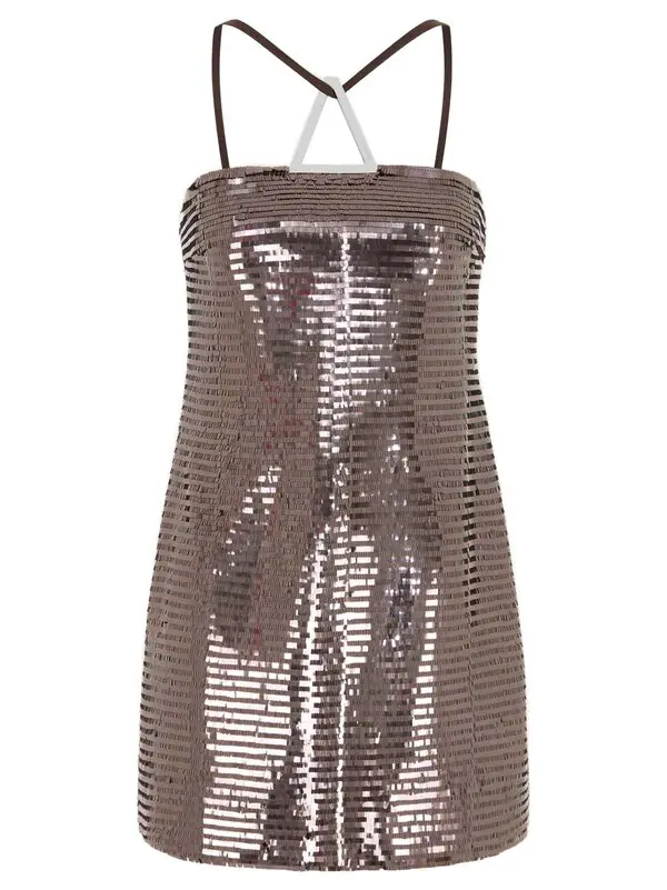 16Arlington Nolo Mini Sequin Dress - Chocolate