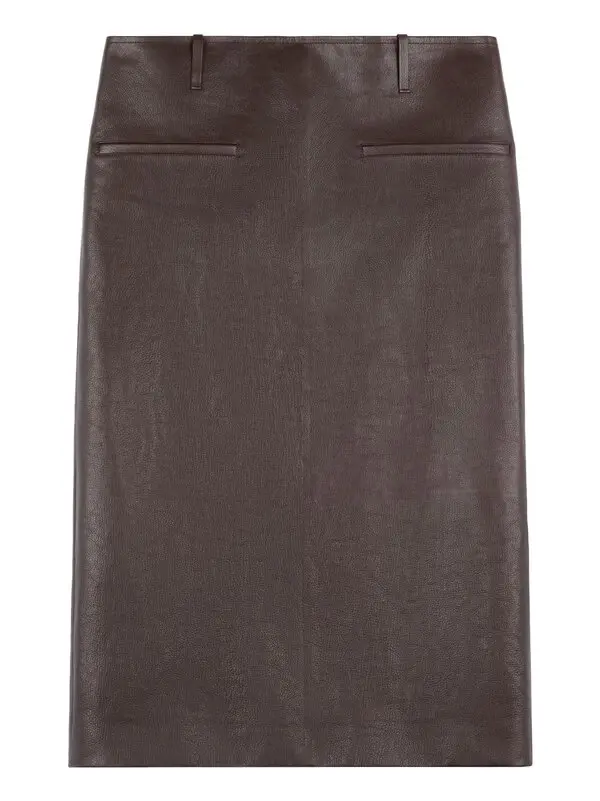 TOD'S Leather Pencil Skirt - Brown