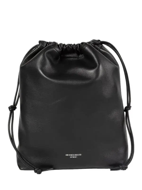 ANN DEMEULEMEESTER Soft Bucket Bag With Chain Detail - Black