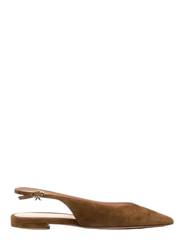 GIANVITO ROSSI Pointed Toe Slingback Flats - Black