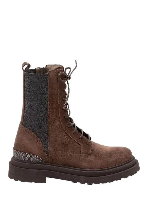 Brunello Cucinelli Leather Lace-up Boots - Brown