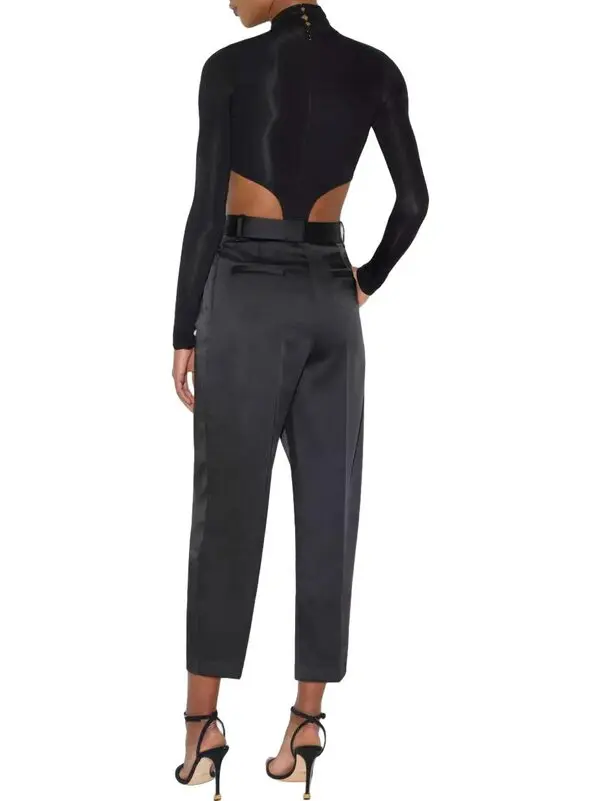 Elisabetta Franchi Jersey Bodysuit With Jewel Logo Detail - Black