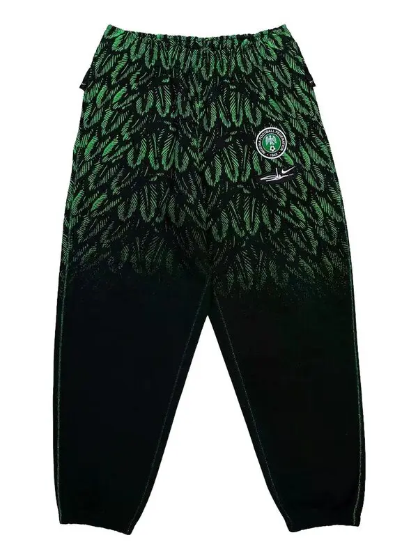 Nike Nigeria Slawn Fleece-texture Track Pants - Black